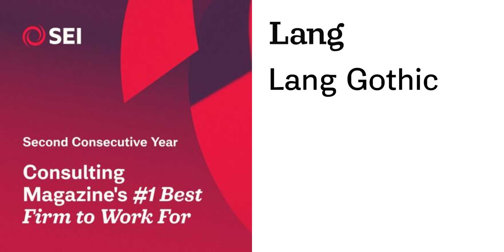 SEI Consulting - Fonts In Use