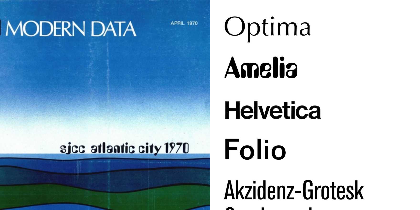 Modern Data magazine (1970) - Fonts In Use