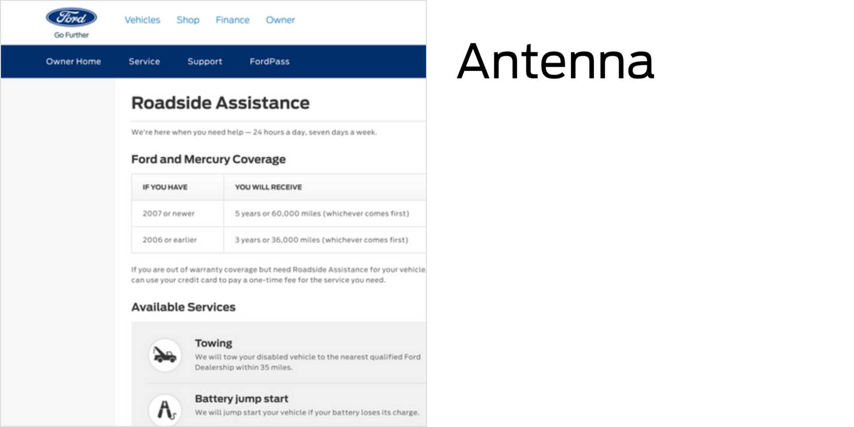 Ford website - Fonts In Use