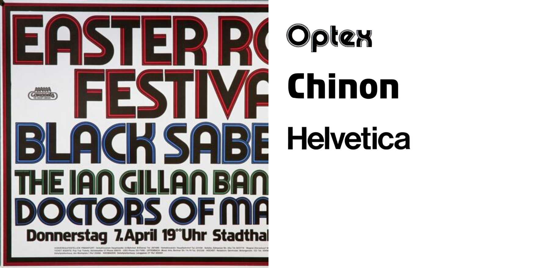 Easter Rock Festival 1977 posters and tickets - Fonts In Use