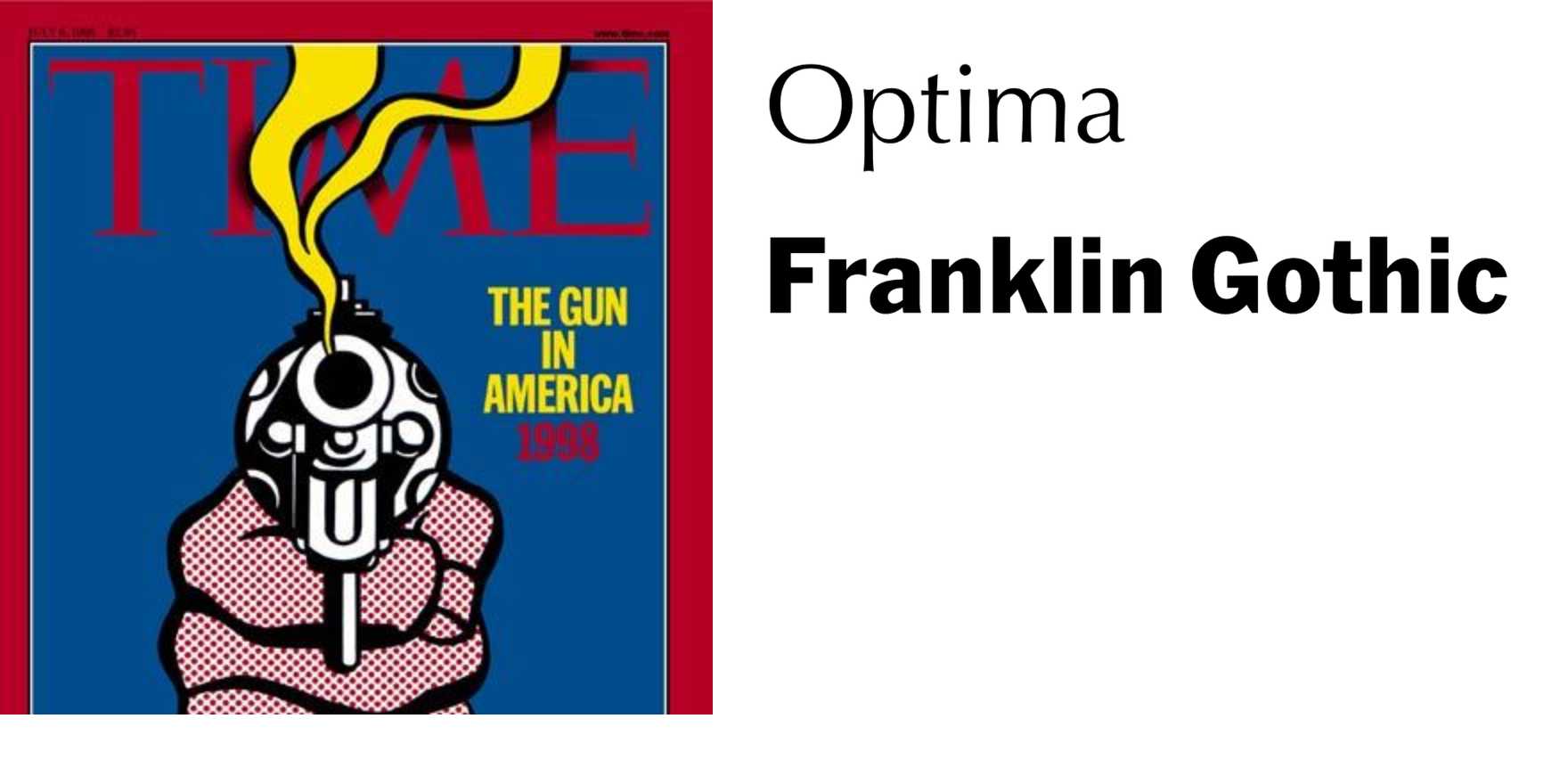 TIME magazine, “The Gun in America” (1968, 1998, ?) - Fonts In Use