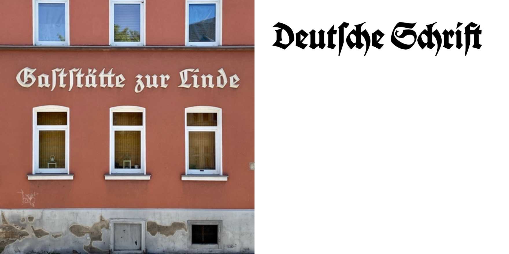 Gaststätte zur Linde, Hof - Fonts In Use