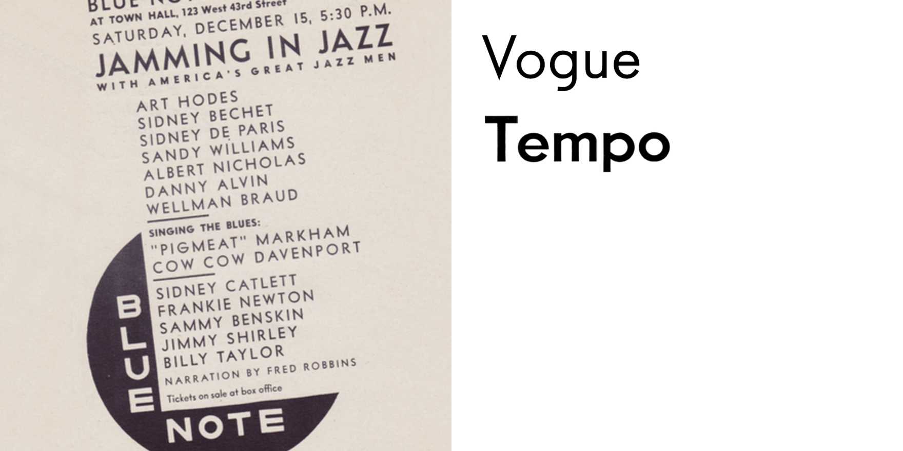 Jamming in Jazz concert poster - Fonts In Use
