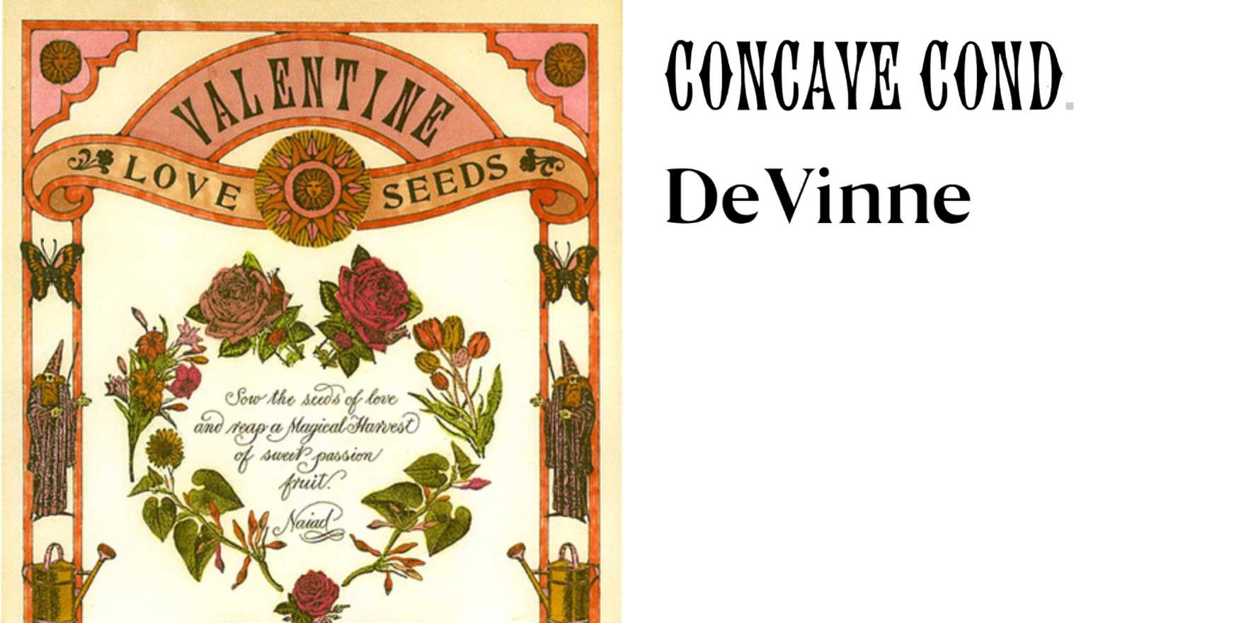 “Valentine Love Seeds” card - Fonts In Use