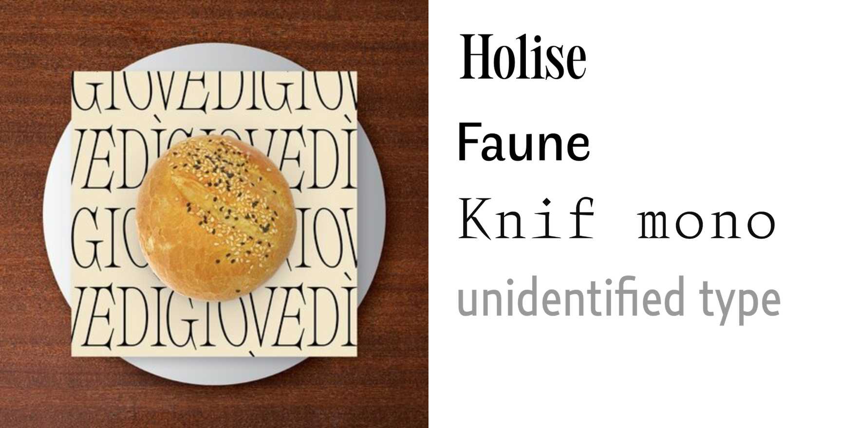 Giovedì restaurant, Honolulu - Fonts In Use