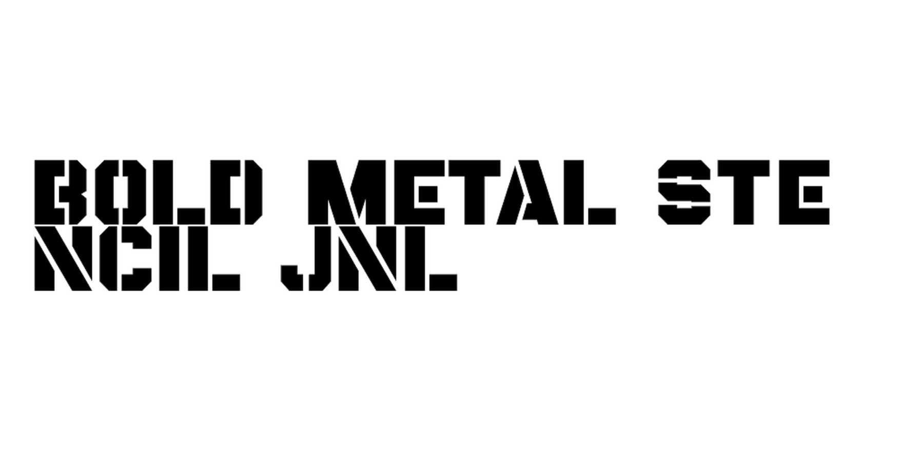 Bold Metal Stencil JNL in use - Fonts In Use