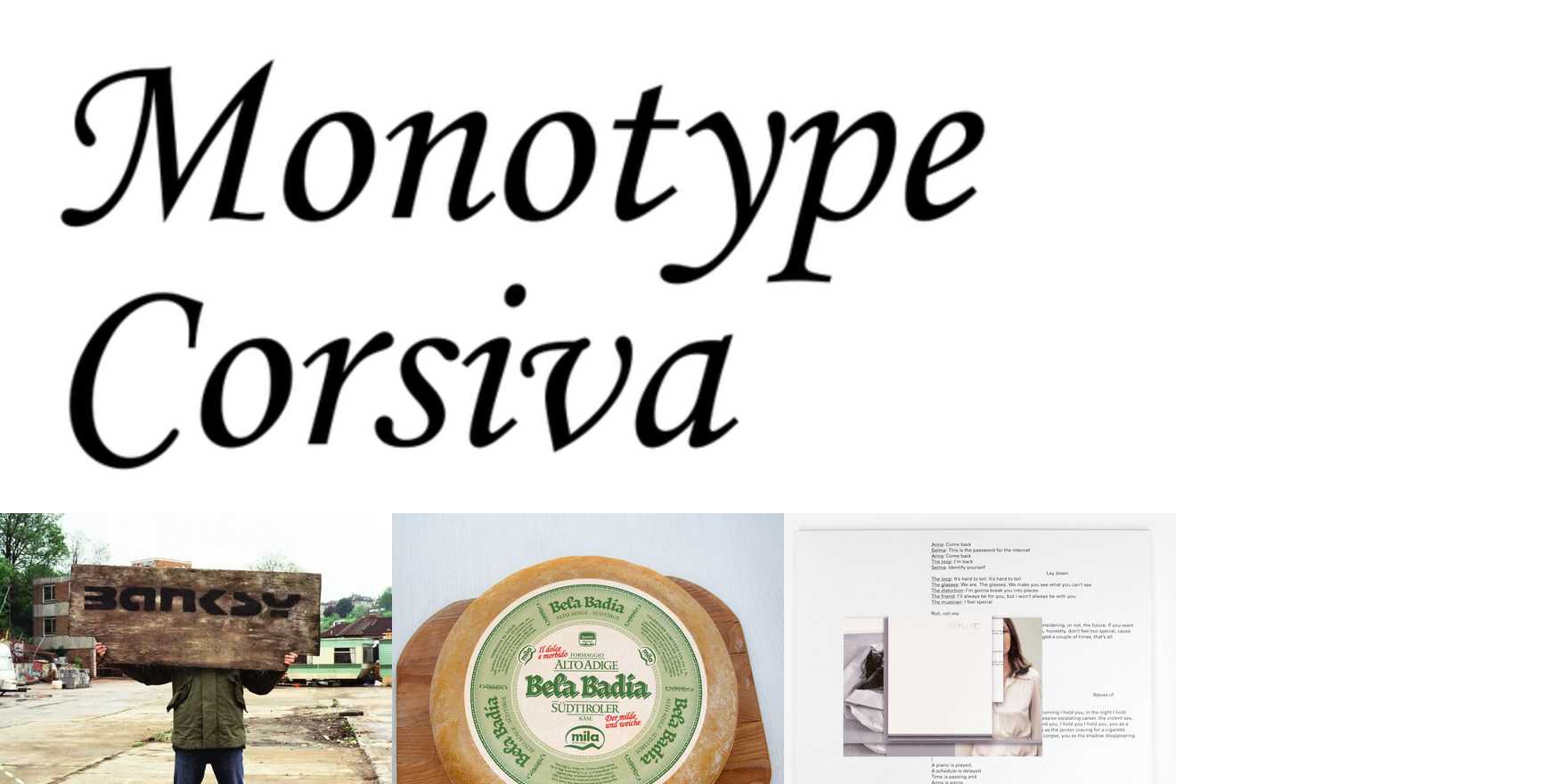 monotype corsiva script font