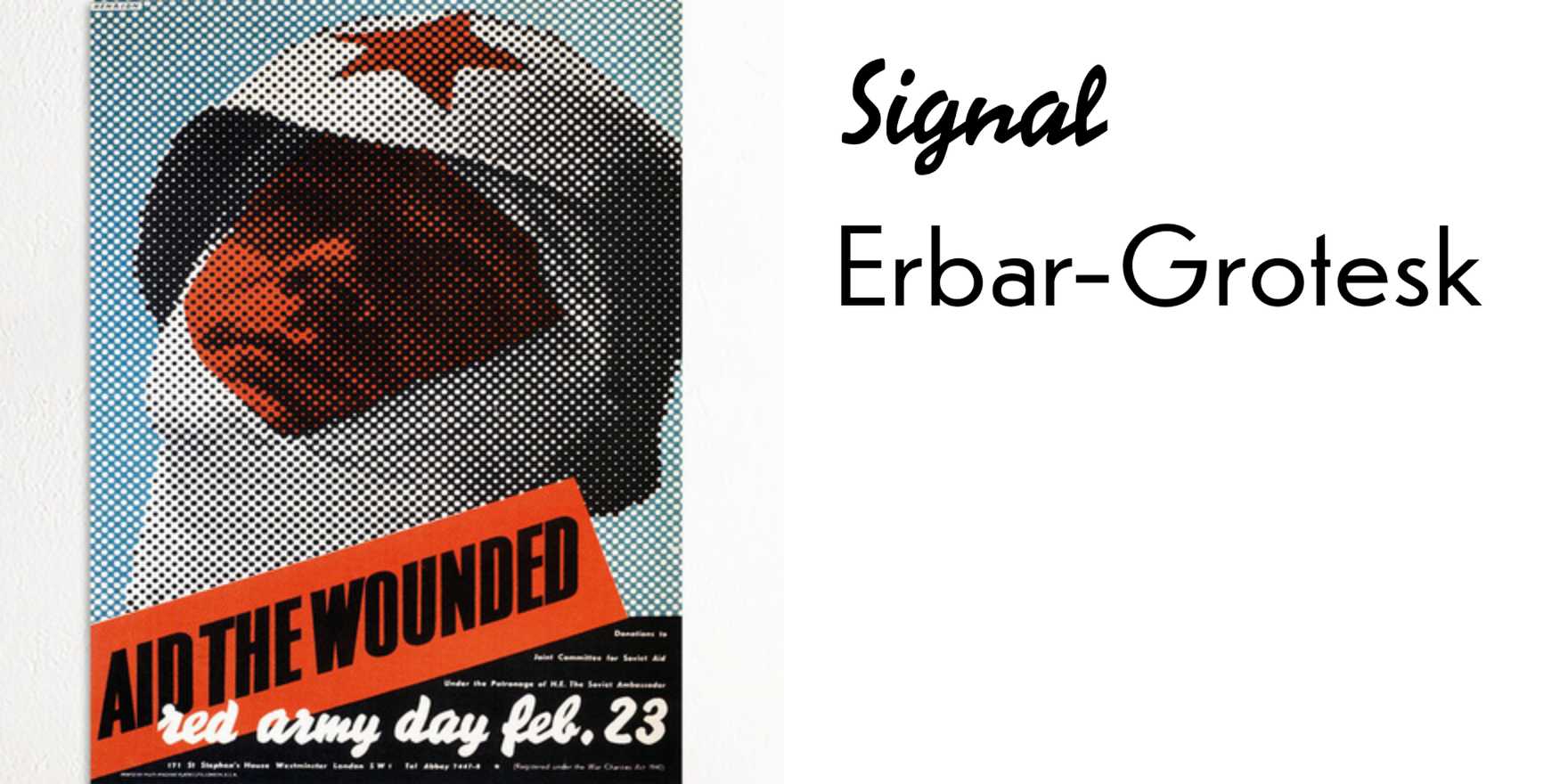 “Aid the wounded” poster for Red Army Day - Fonts In Use