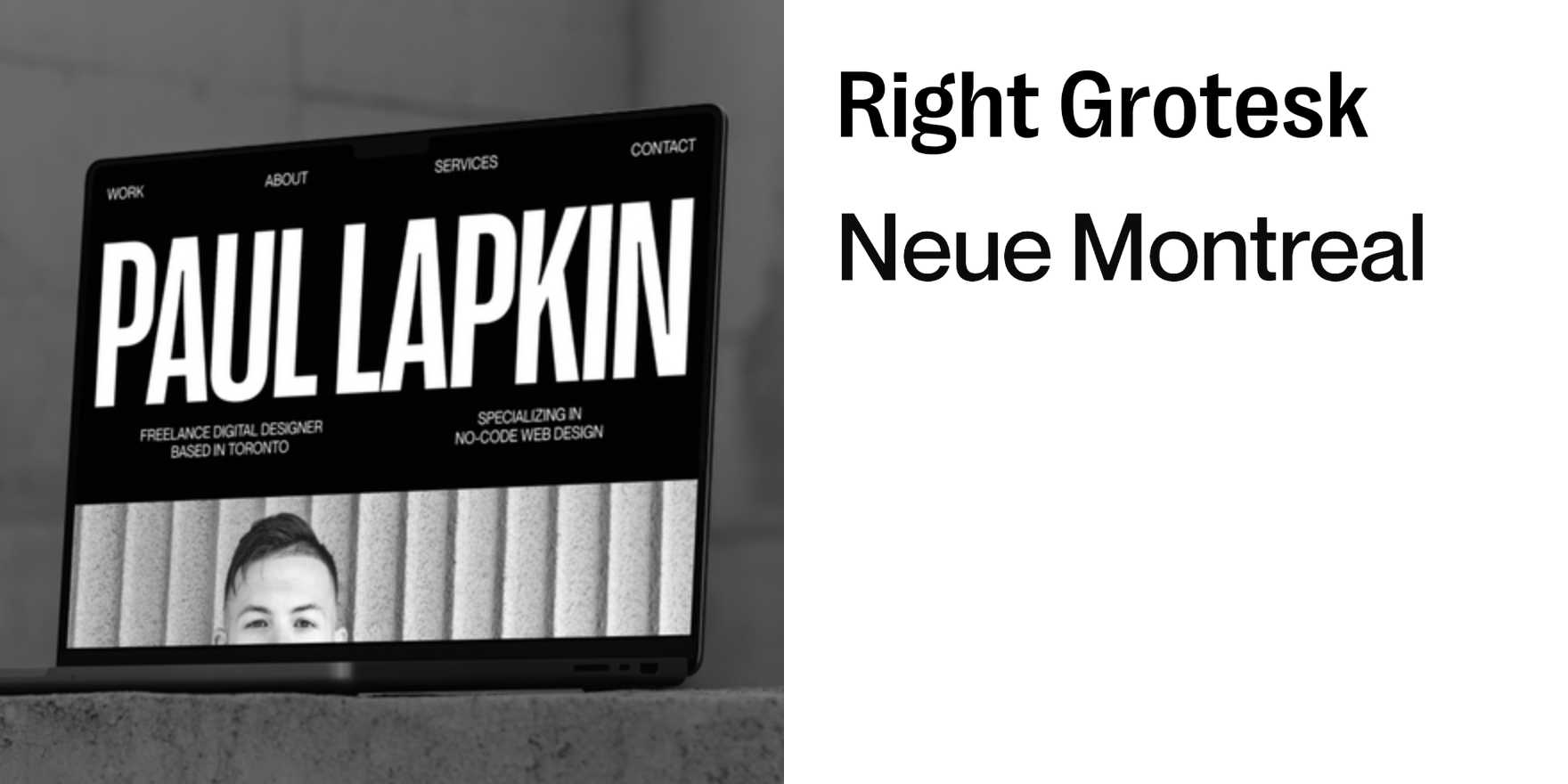 Paul Lapkin’s portfolio website - Fonts In Use