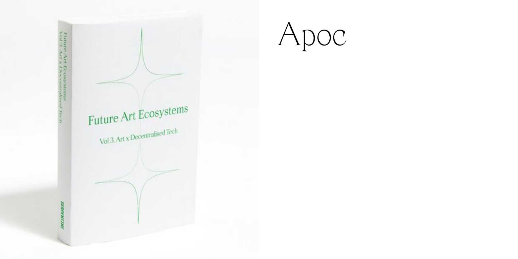 Future Art Ecosystems, vol. 3, “Art x Decentralised Tech” - Fonts In Use