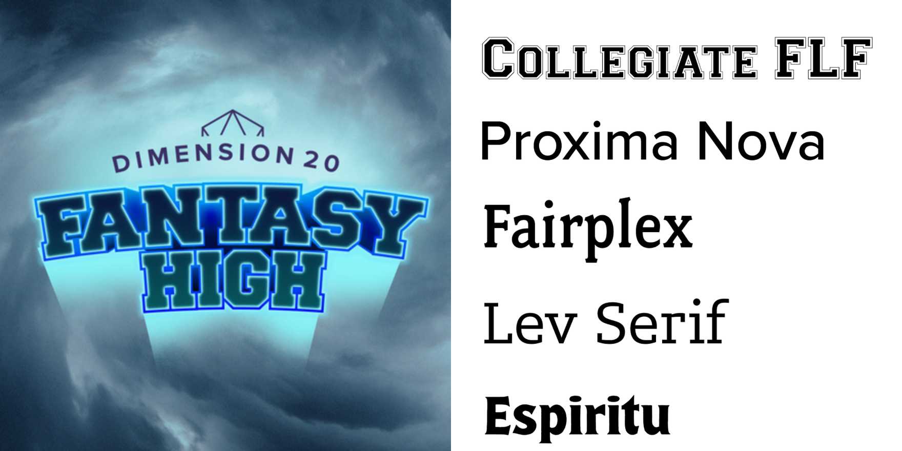 D20 – Fantasy High Season 1 - Fonts In Use