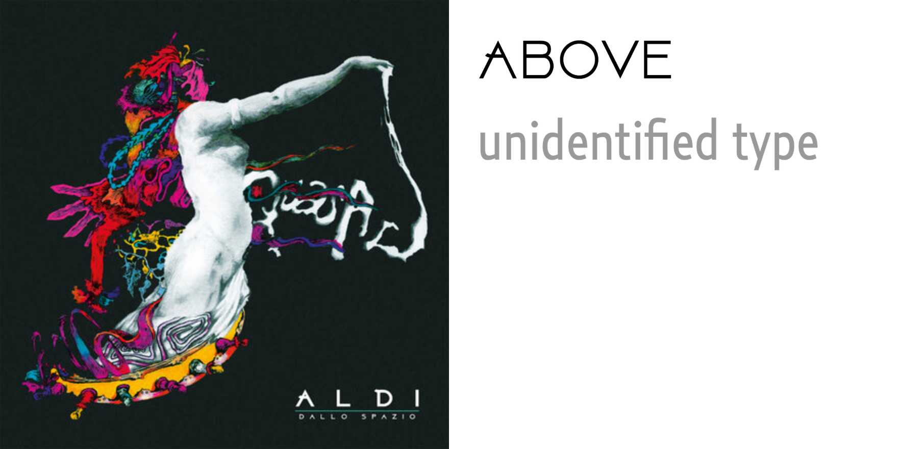 Aldi Dallo Spazio – Quasar album art - Fonts In Use