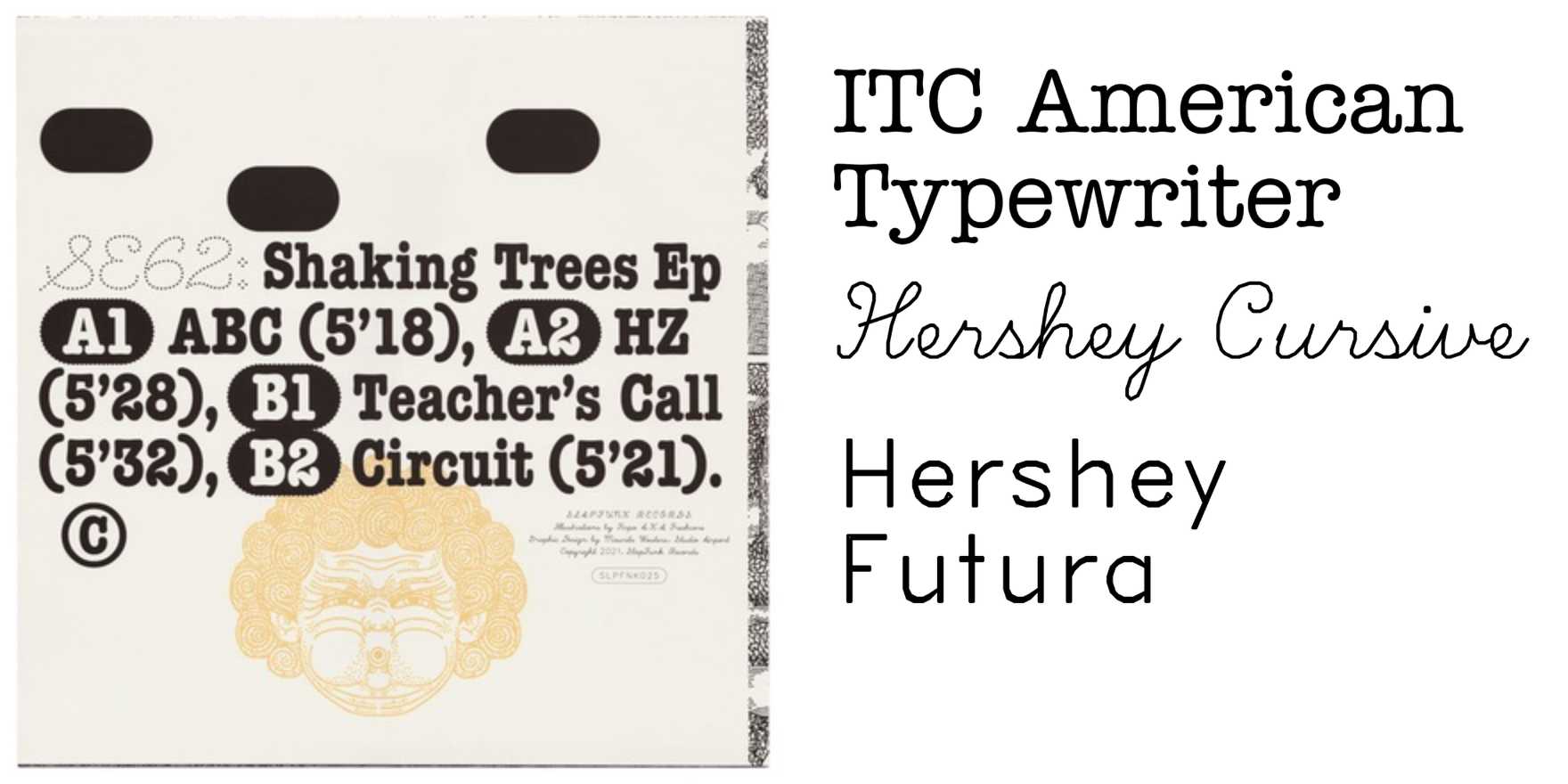 SE62 – Shaking Trees EP - Fonts In Use