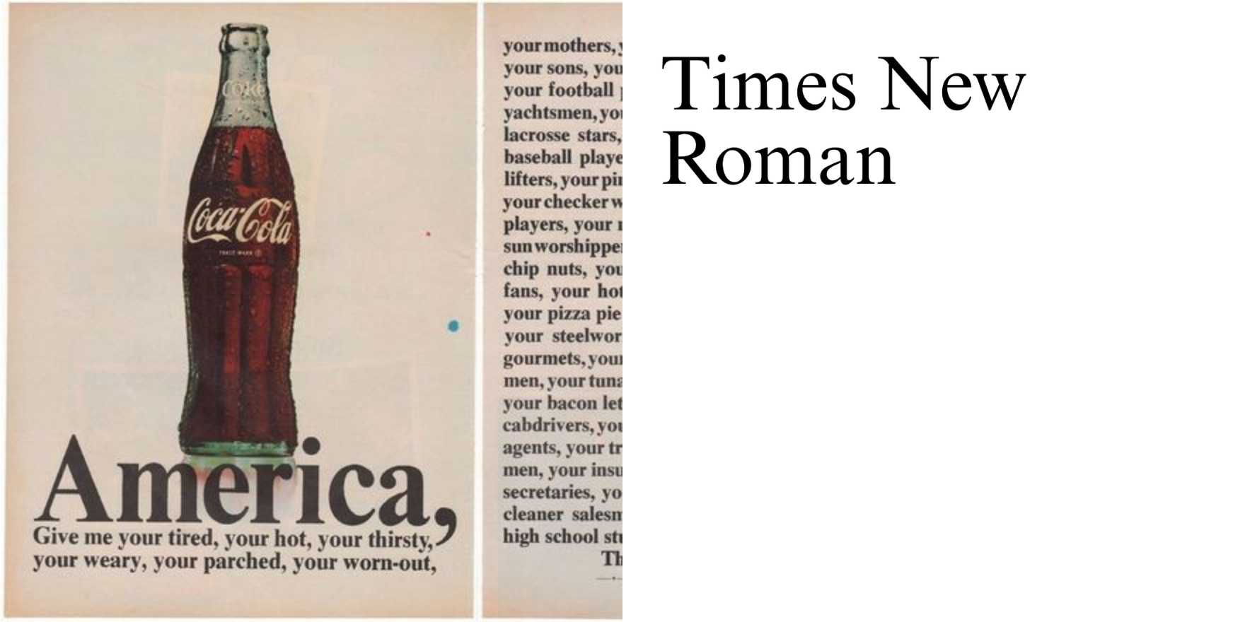 Coke ad: “America” - Fonts In Use