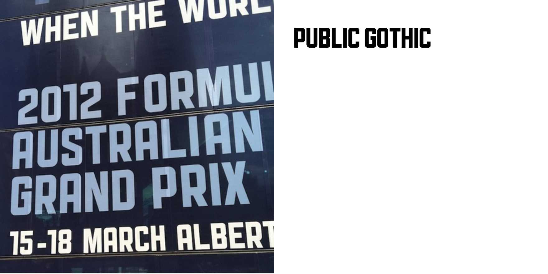 Australian Grand Prix - Fonts In Use