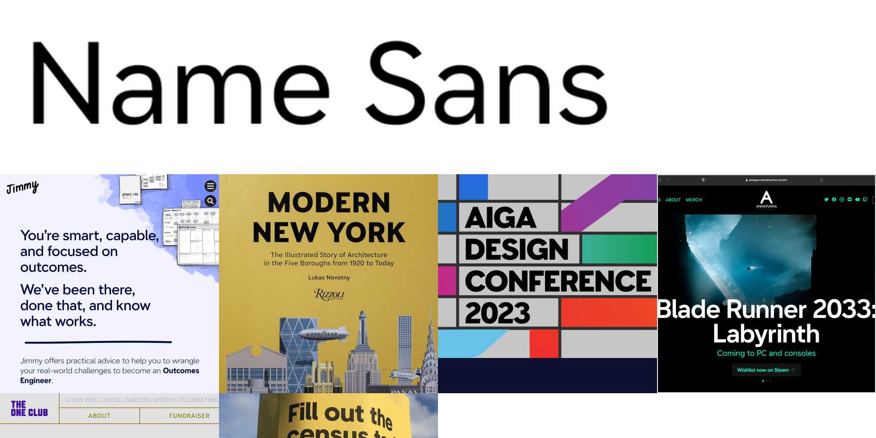 Name Sans in use - Fonts In Use