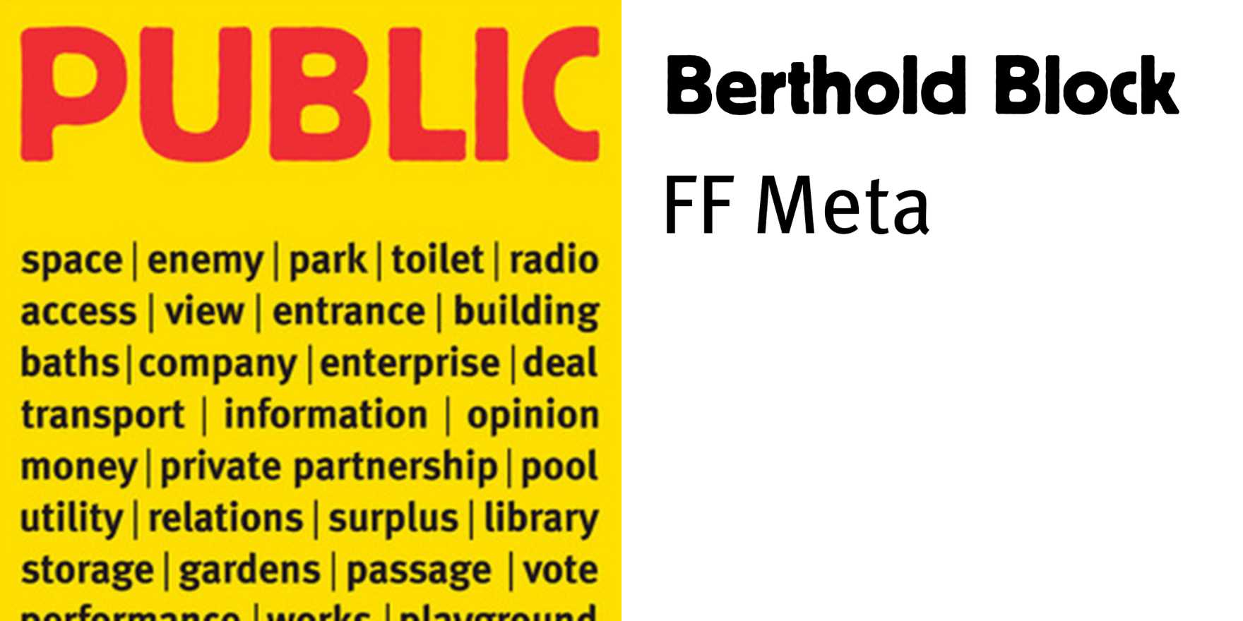 Public Works poster - Fonts In Use