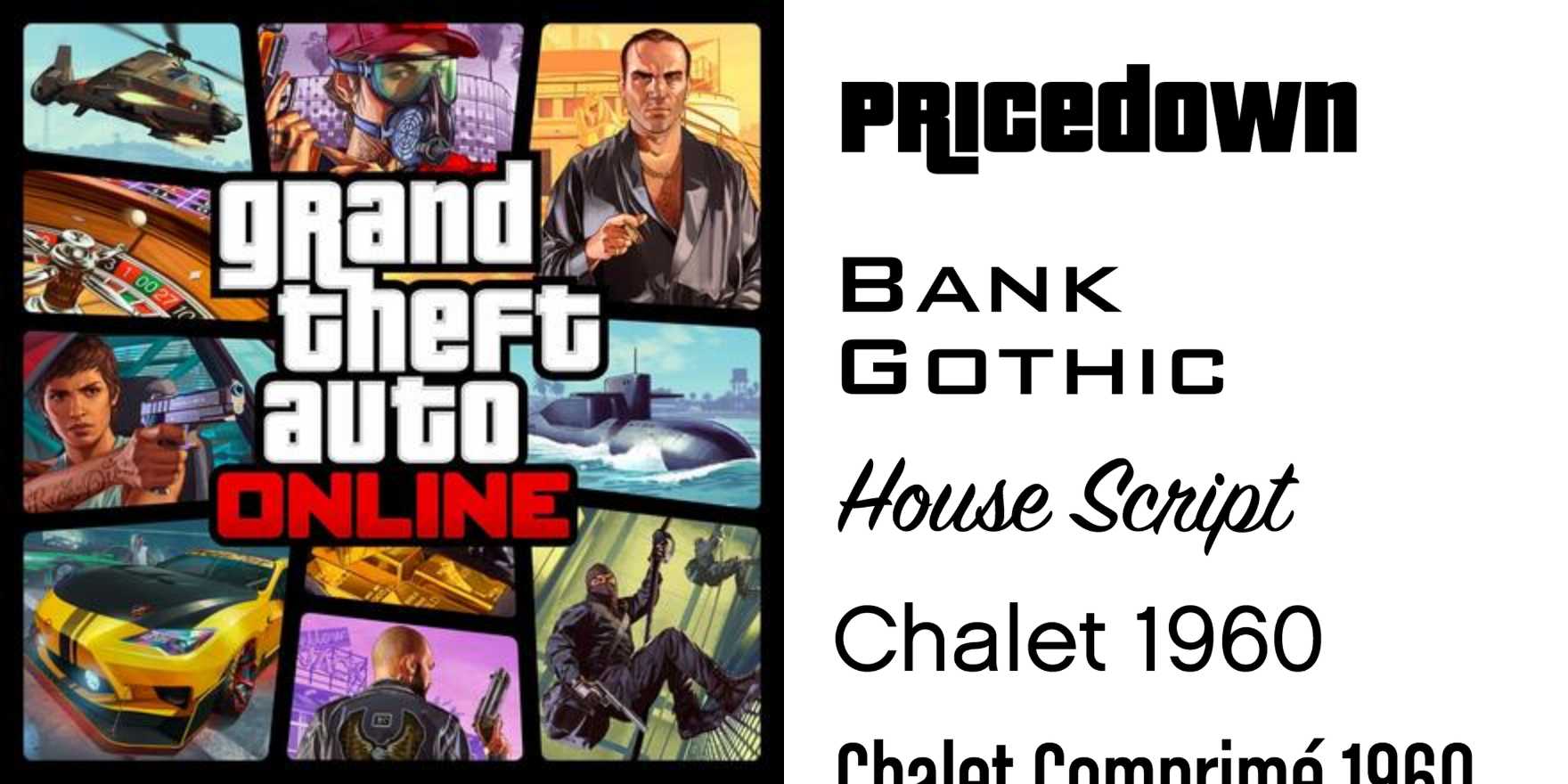 Grand Theft Auto Online - Fonts In Use