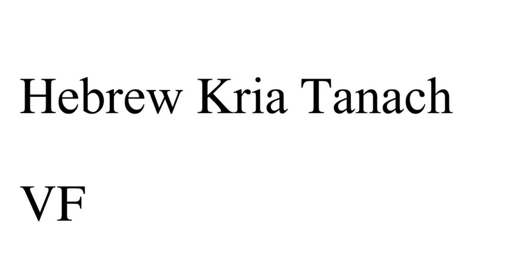 Hebrew Kria Tanach VF in use - Fonts In Use