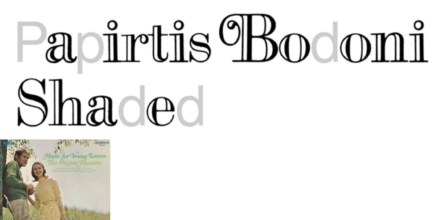 Papirtis Bodoni Shaded in use - Fonts In Use