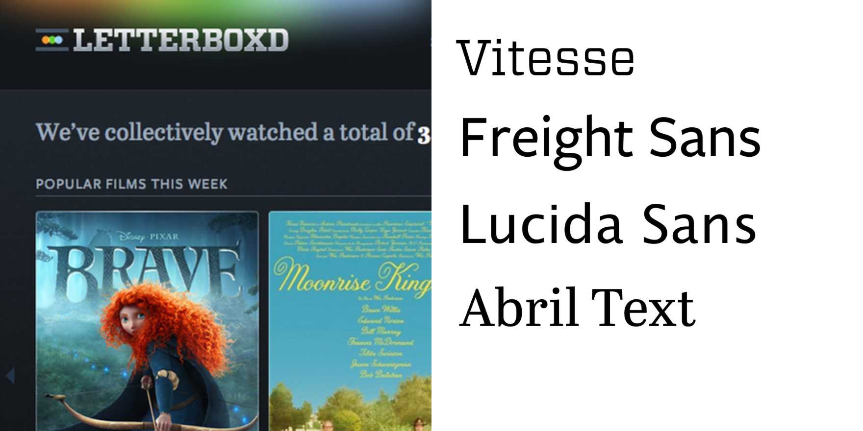 Letterboxd website (2011–2013) - Fonts In Use