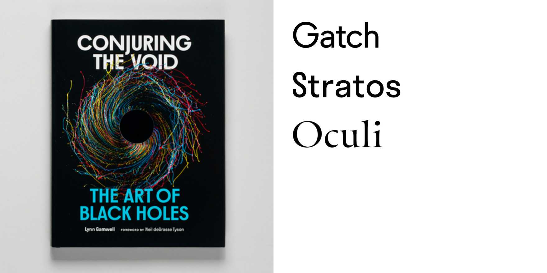 Conjuring the Void. The Art of Black Holes by Lynn Gamwell - Fonts In Use