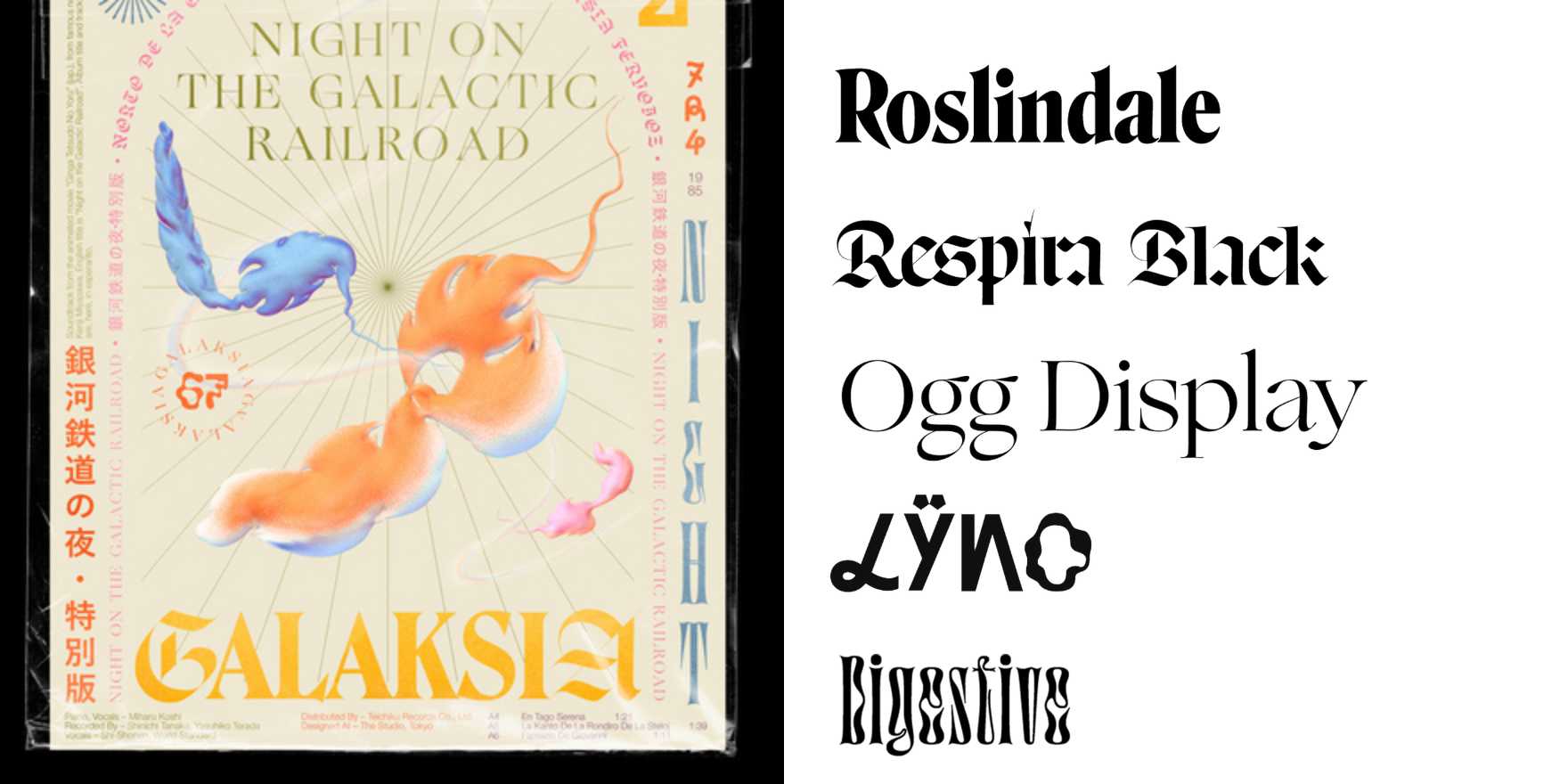 Night on the Galactic Railroad soundtrack (fan art poster) - Fonts In Use