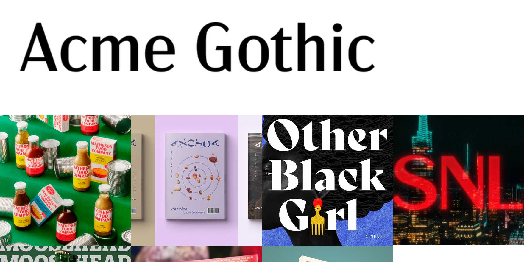 Acme Gothic in use - Fonts In Use