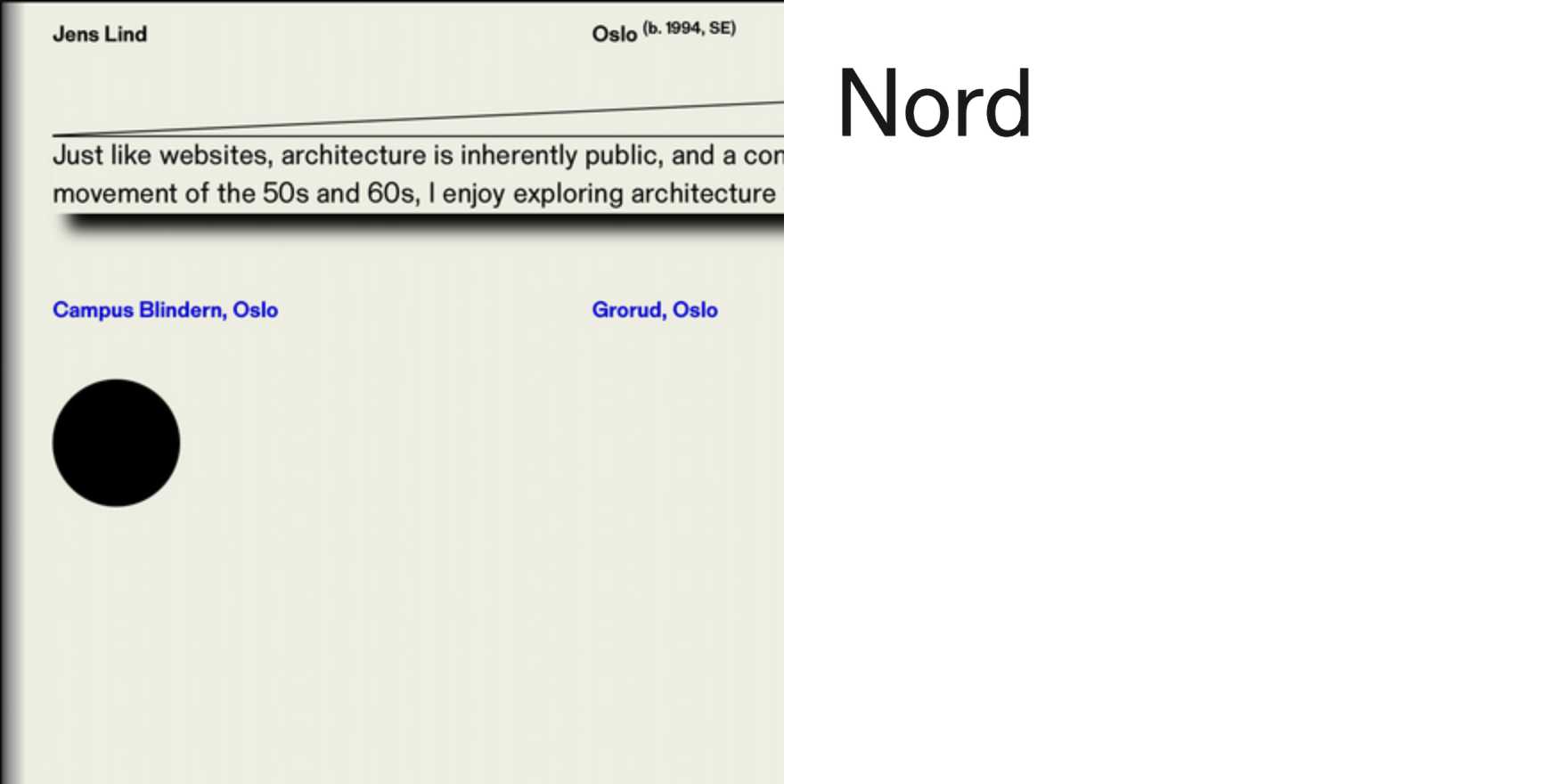 Jens Lind portfolio website - Fonts In Use