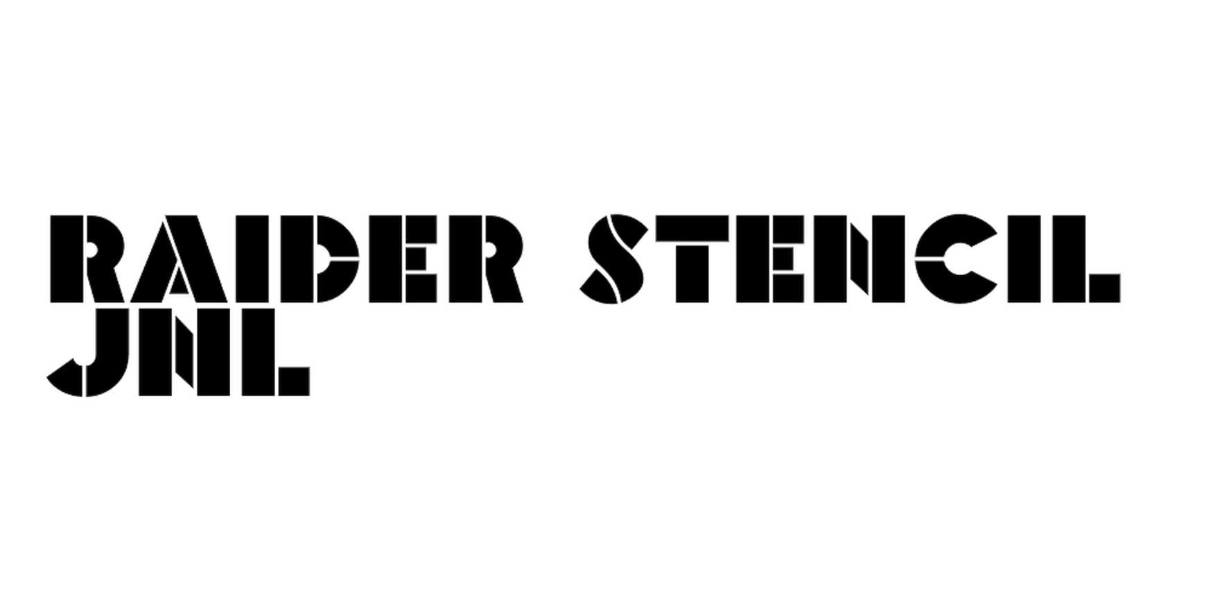 Raider Stencil JNL in use - Fonts In Use