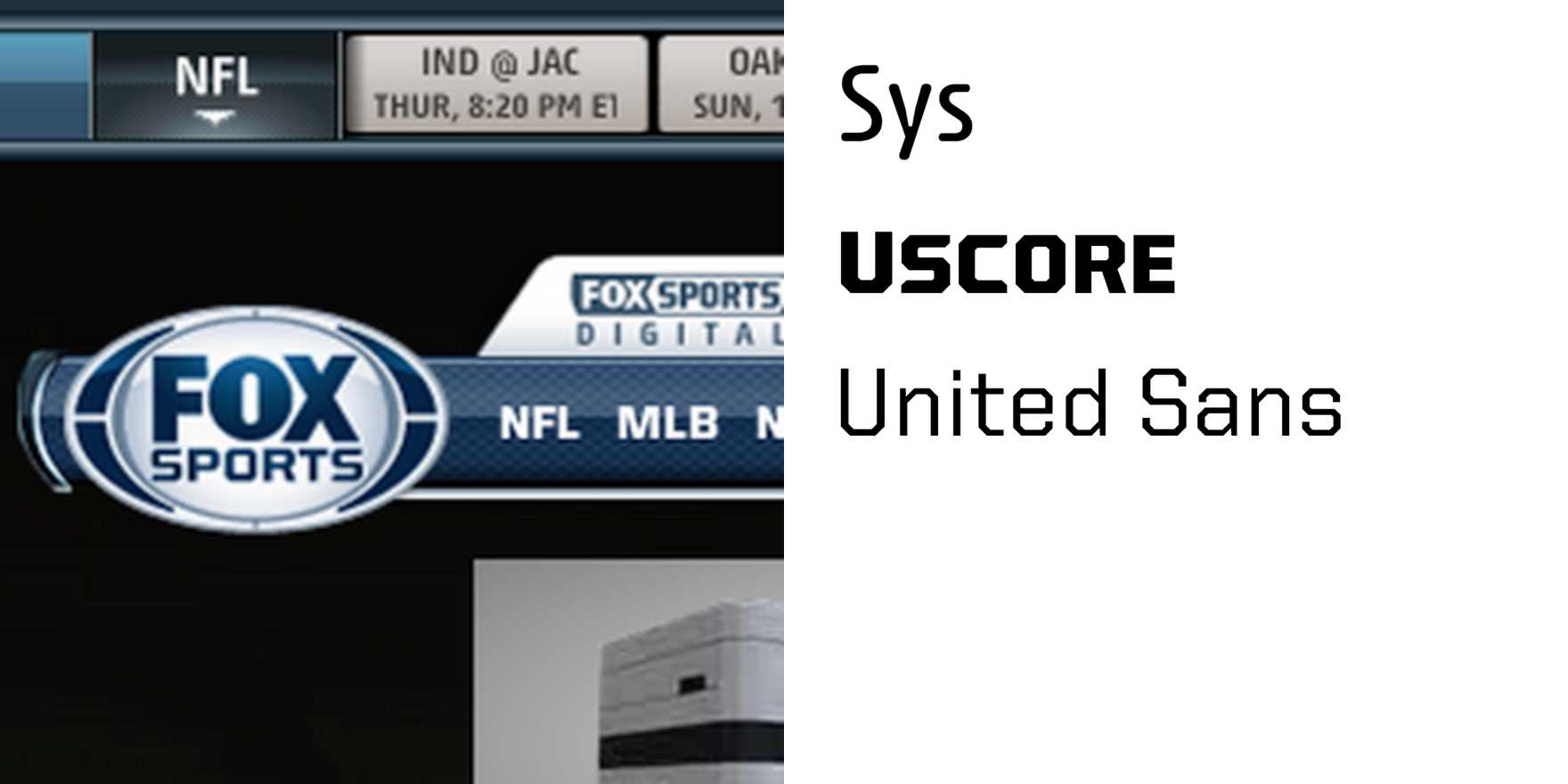 FOX Sports website - Fonts In Use