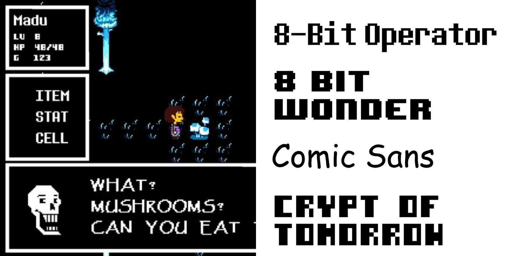 Undertale dialogue and interfaces - Fonts In Use