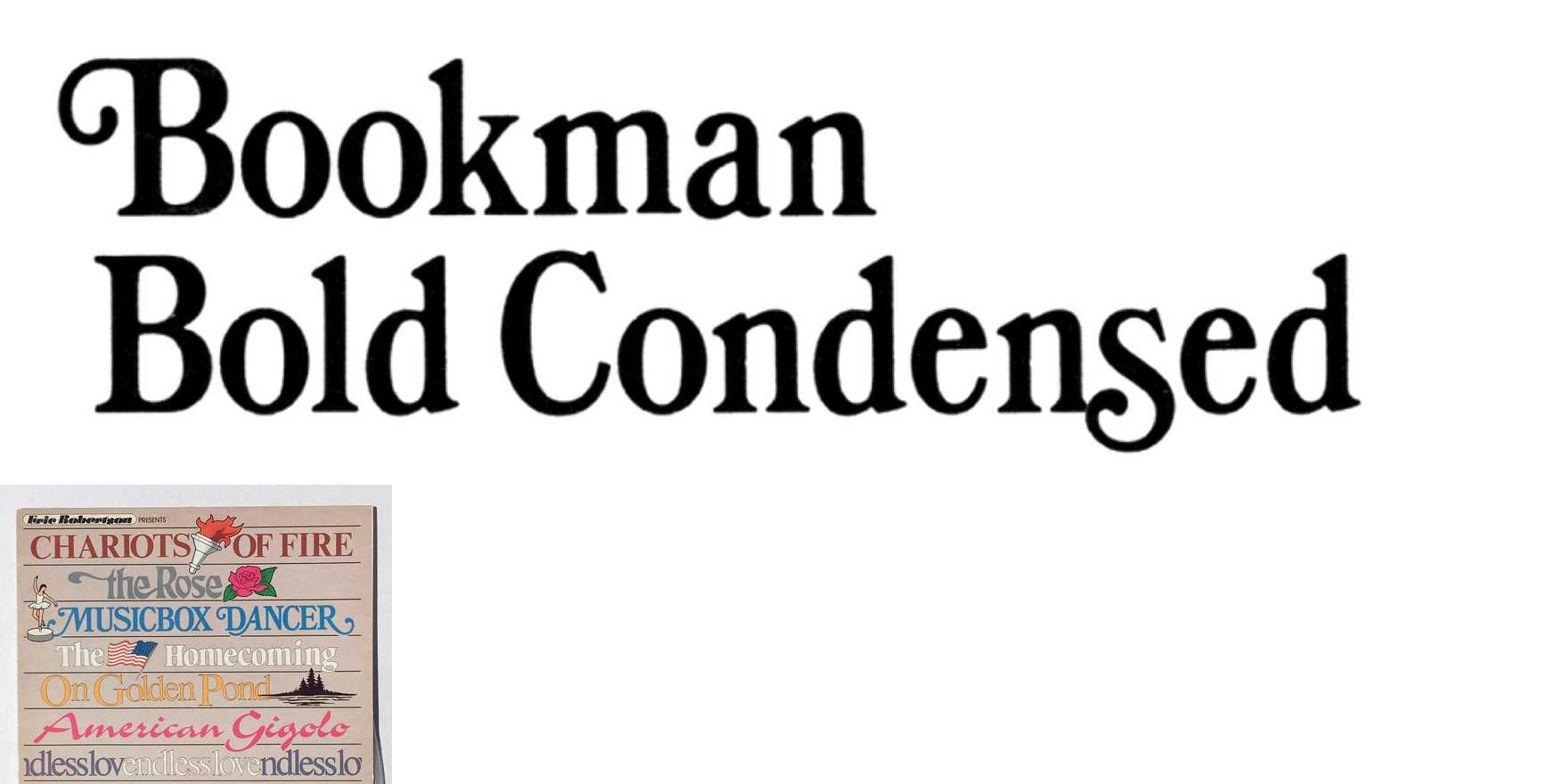 Bookman Bold Condensed in use - Fonts In Use