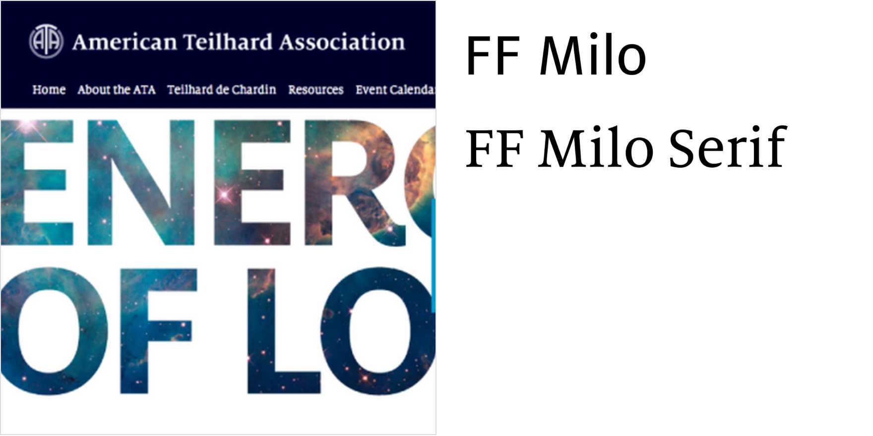 American Teilhard Association - Fonts In Use