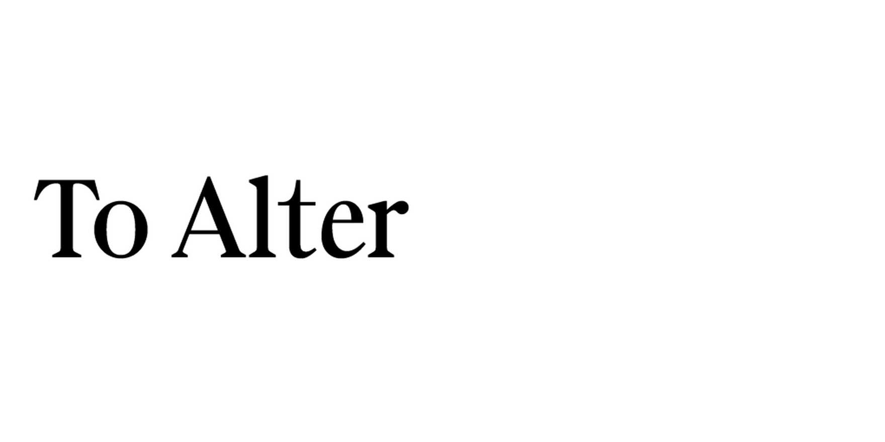 To Alter in use - Fonts In Use