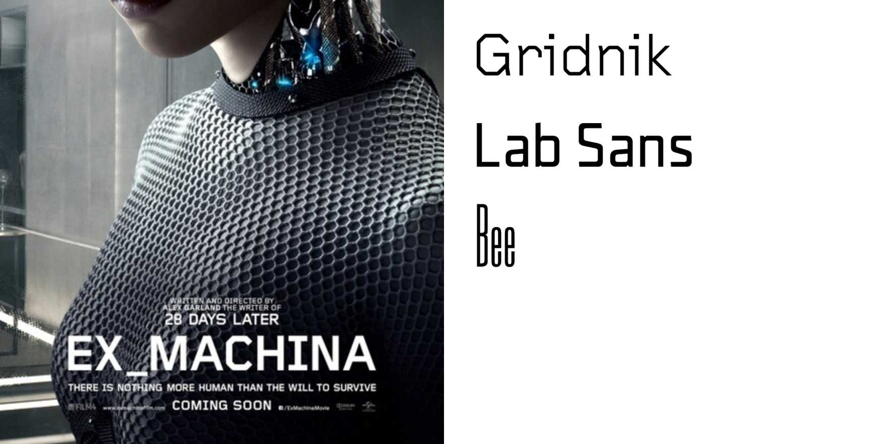 Ex Machina logo, posters, and marketing - Fonts In Use