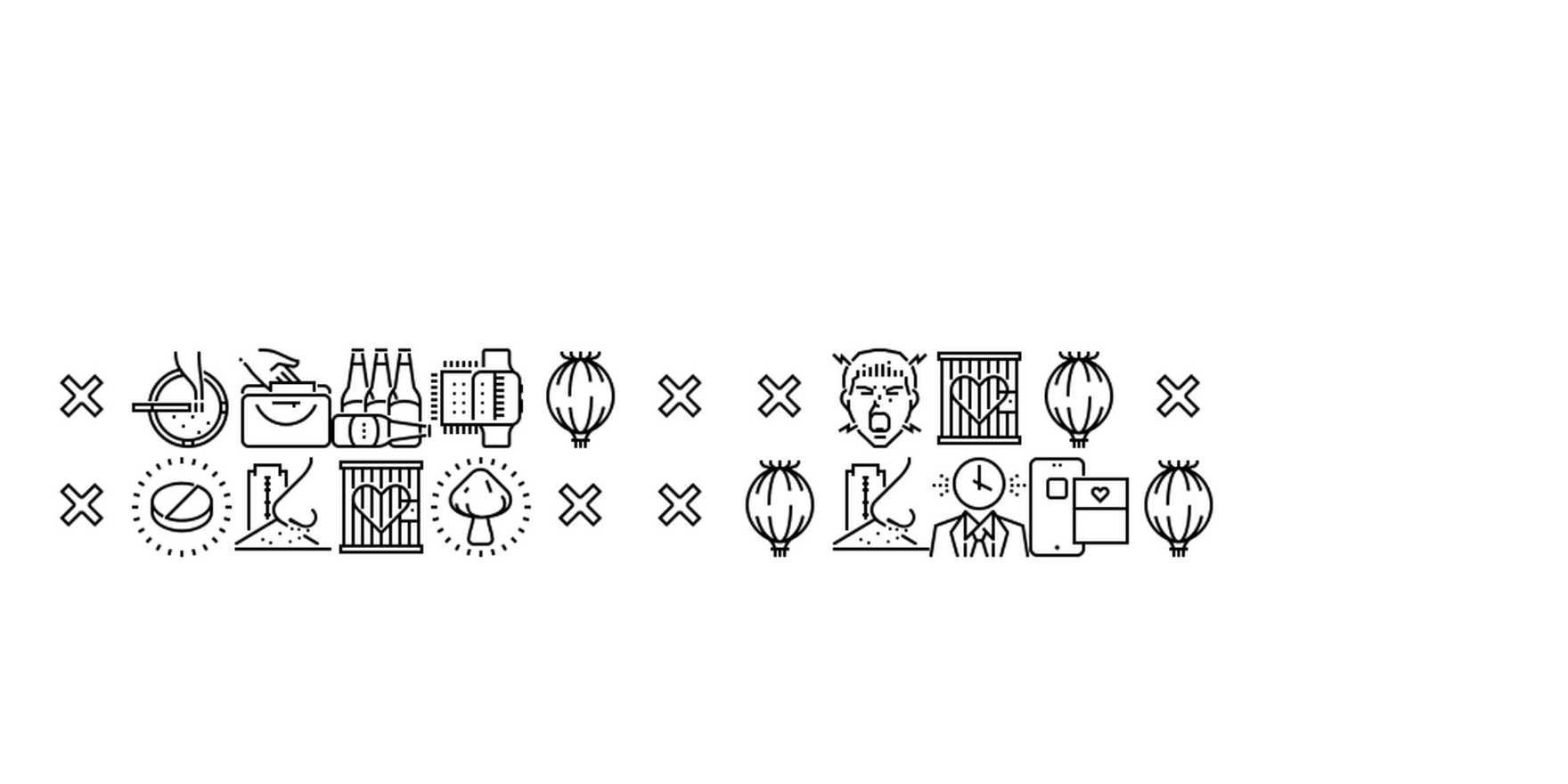 Square Line Icons People in use - Fonts In Use