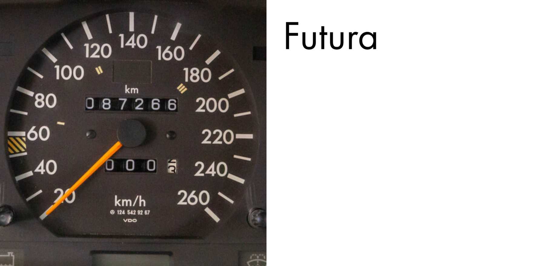 Mercedes-Benz W124 dashboard - Fonts In Use