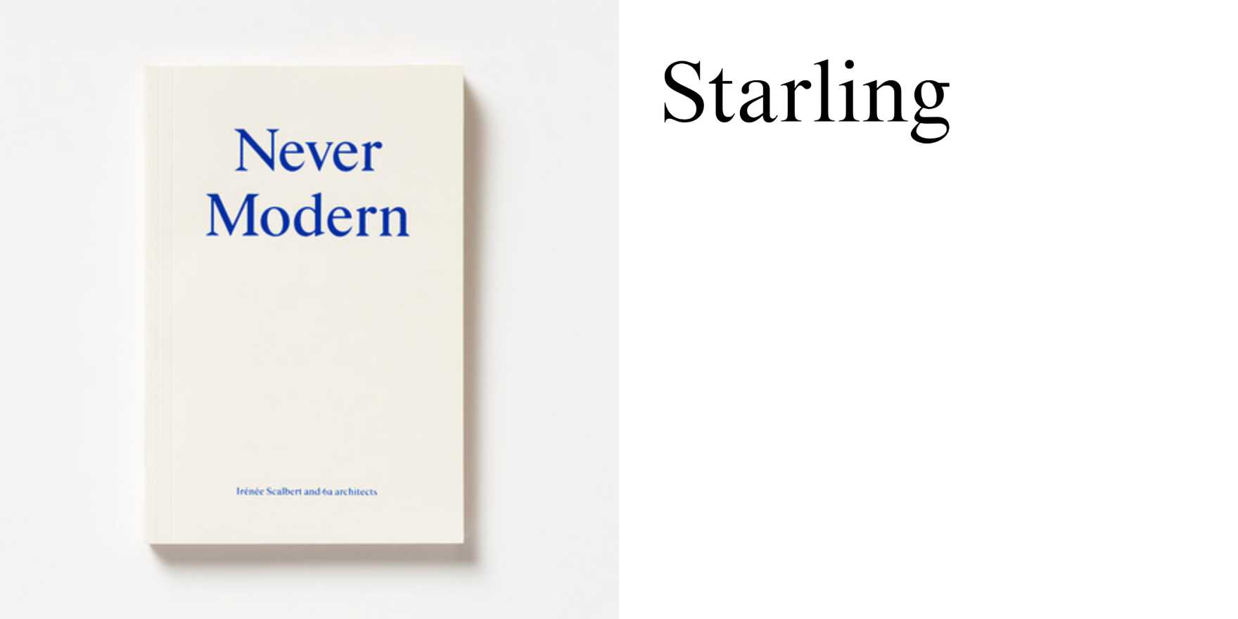 Never Modern by Irénée Scalbert and 6a Architects - Fonts In Use