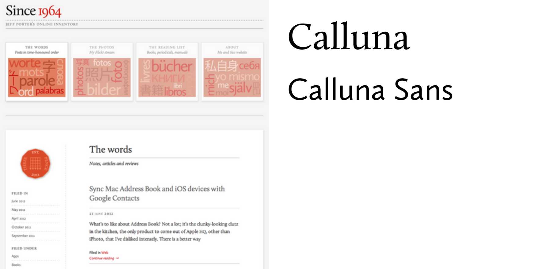 Since 1964 blog - Fonts In Use