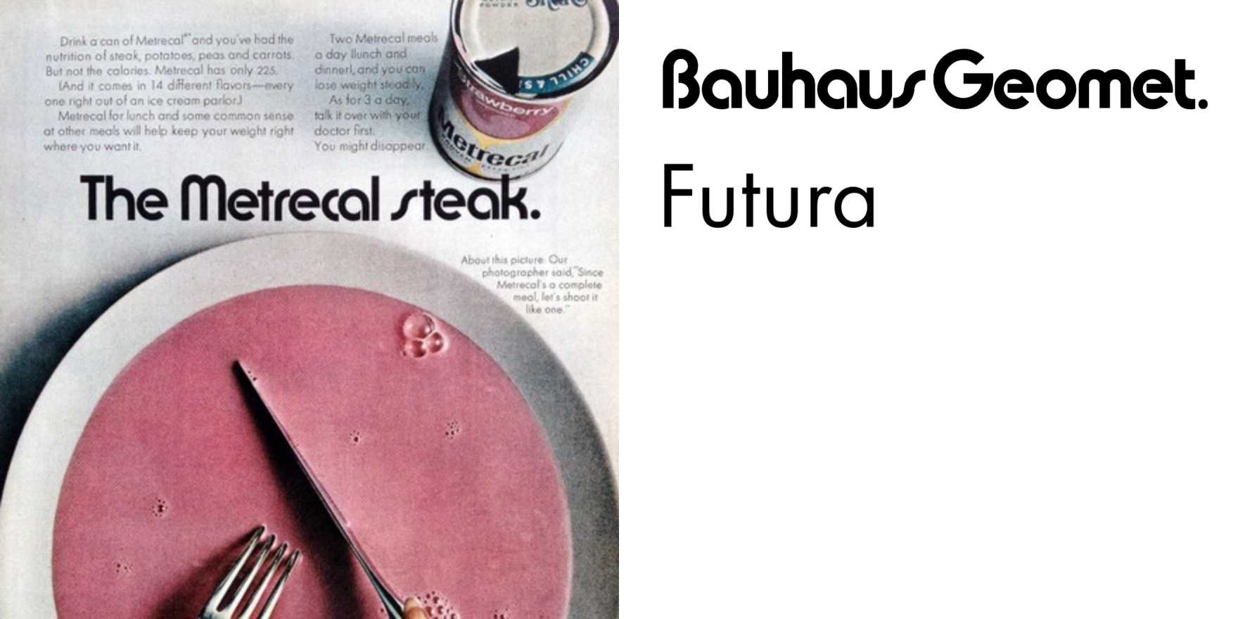 Metrecal ad - Fonts In Use