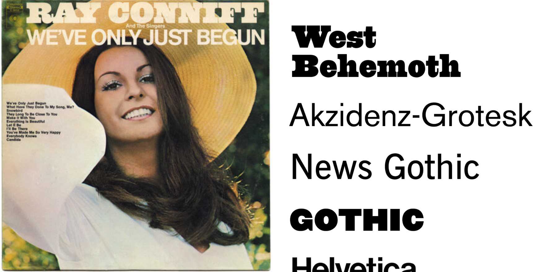 Ray Conniff and The Singers album covers - Fonts In Use