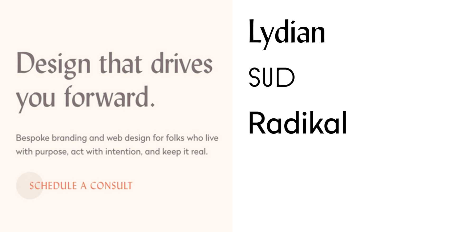 Ritual Made website - Fonts In Use