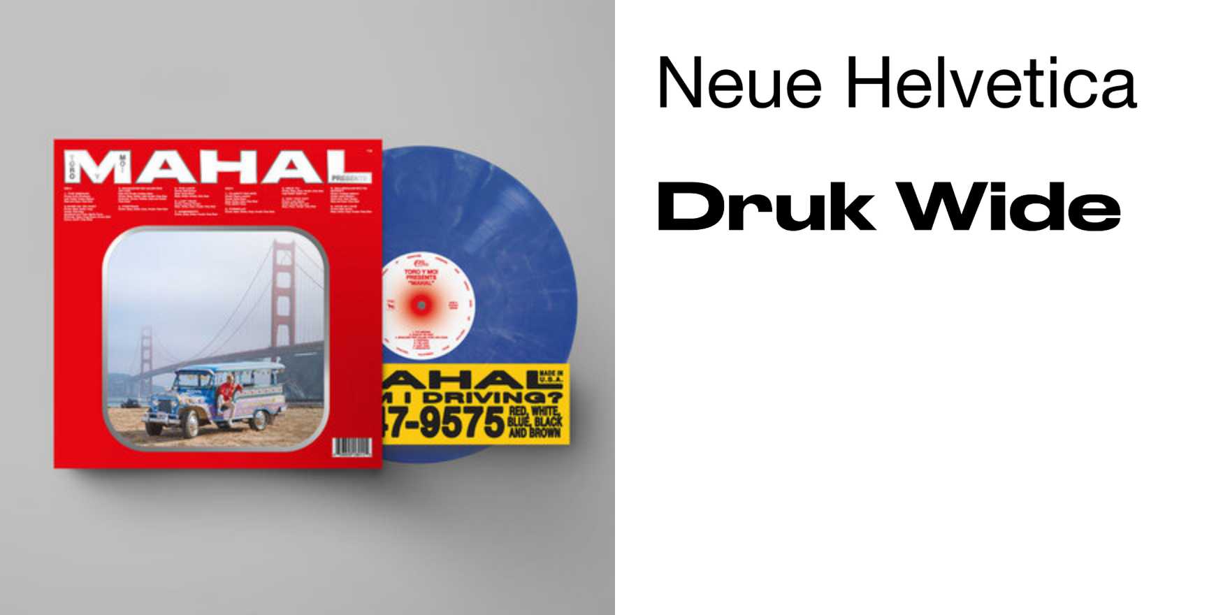 Toro y Moi – Mahal album art - Fonts In Use