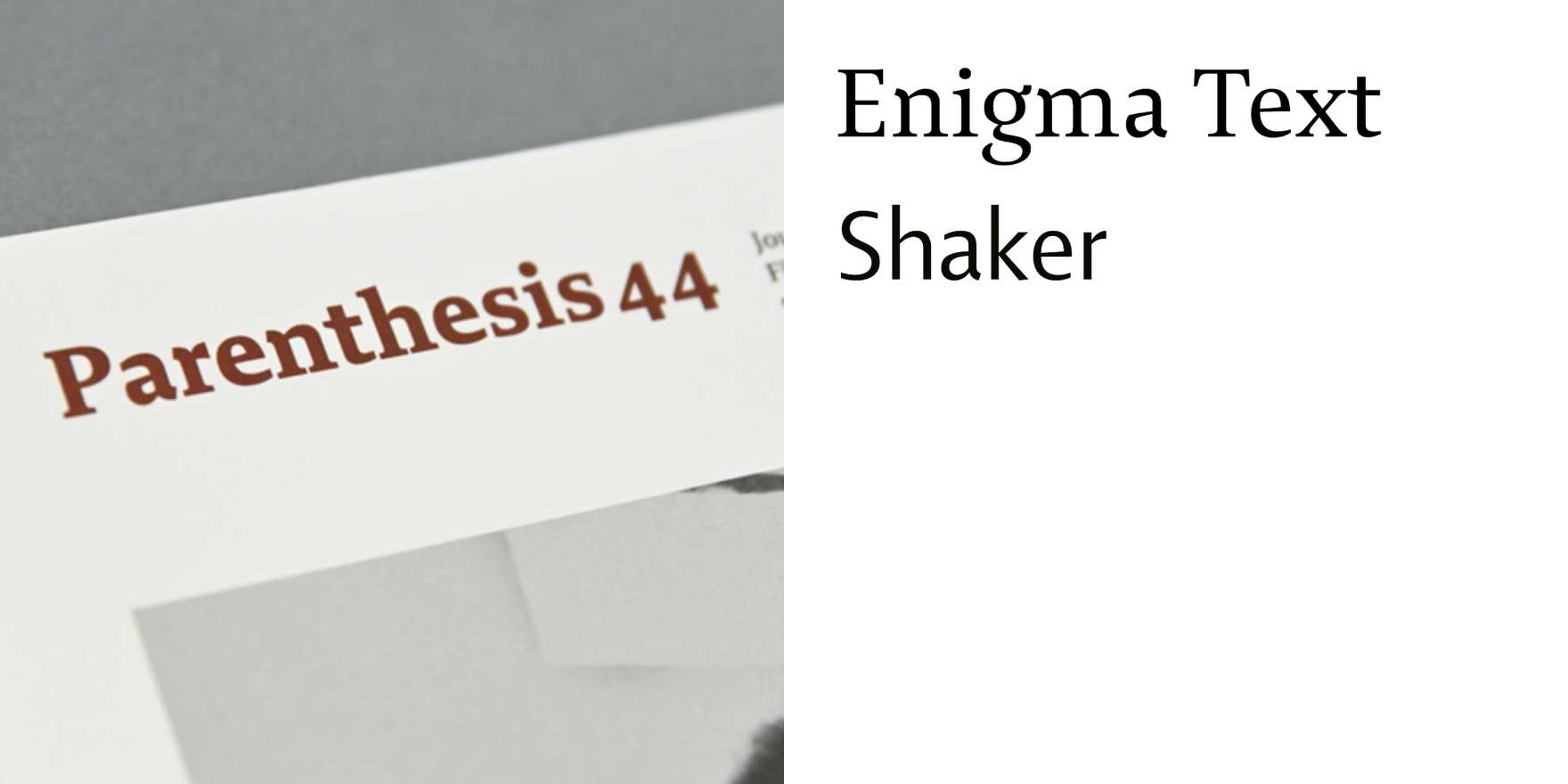 Parenthesis, issue 44 - Fonts In Use