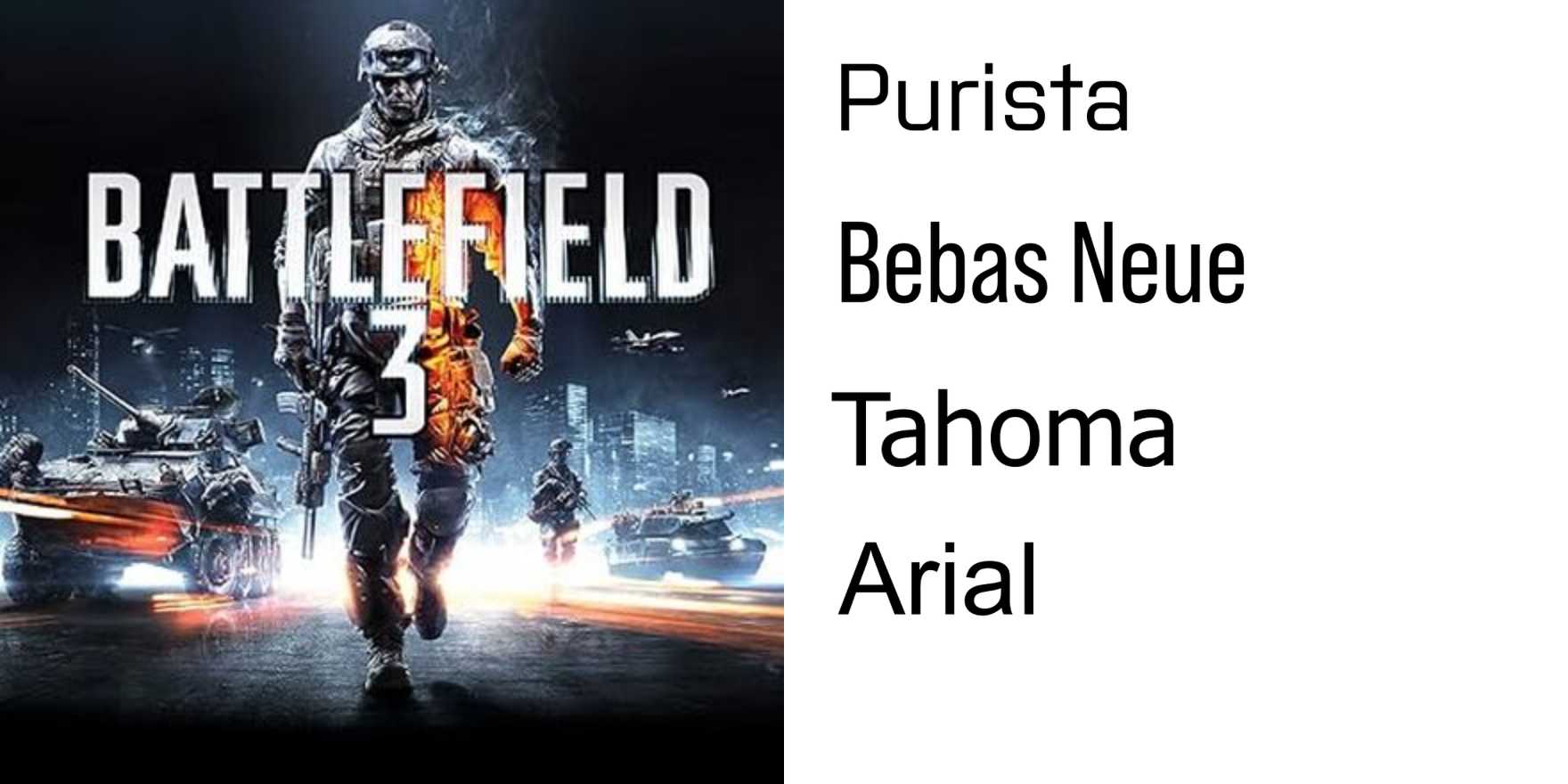 Battlefield 3 video game - Fonts In Use
