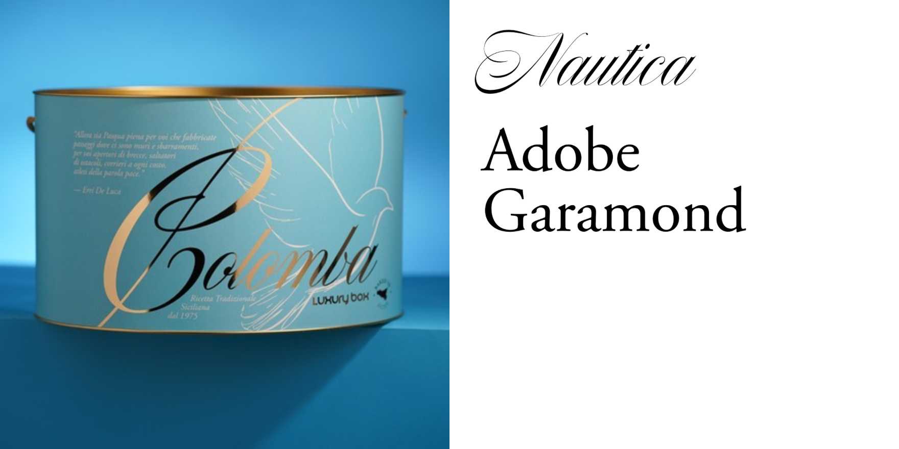 Colomba Pasquale packaging - Fonts In Use