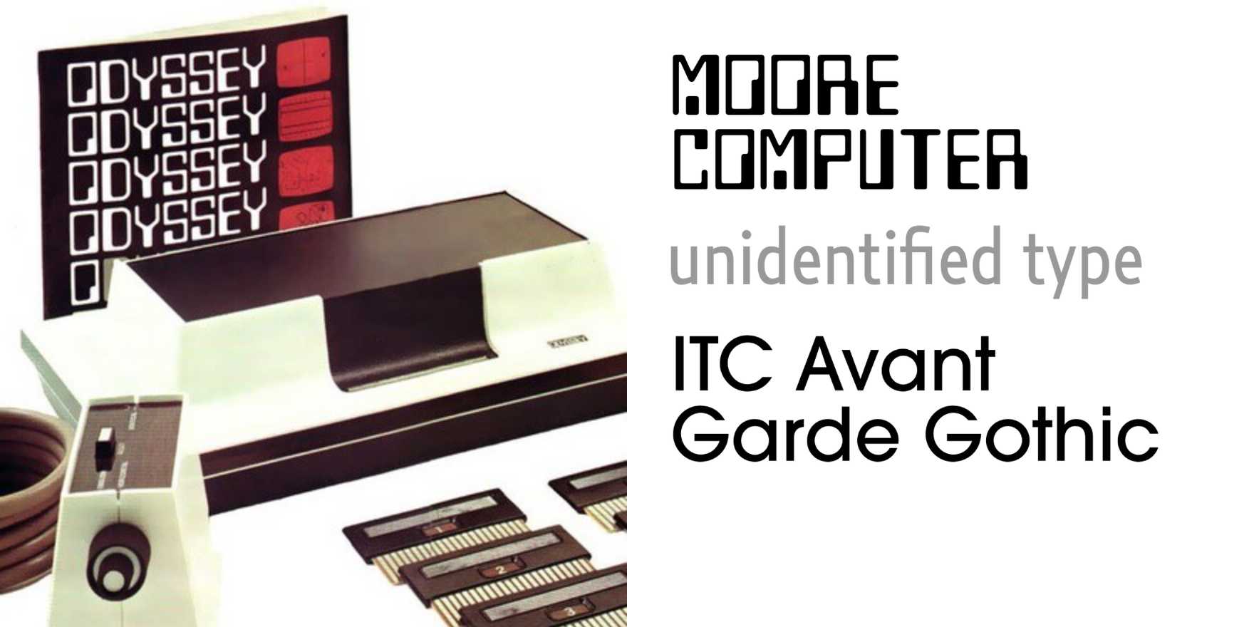 Magnavox Odyssey game console, logo, packaging - Fonts In Use