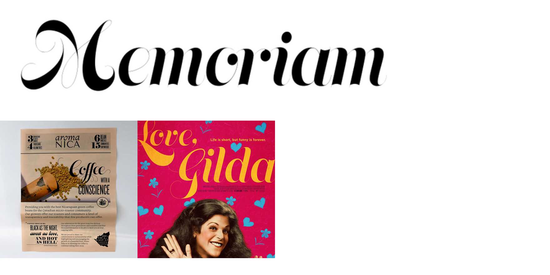 Memoriam in use - Fonts In Use