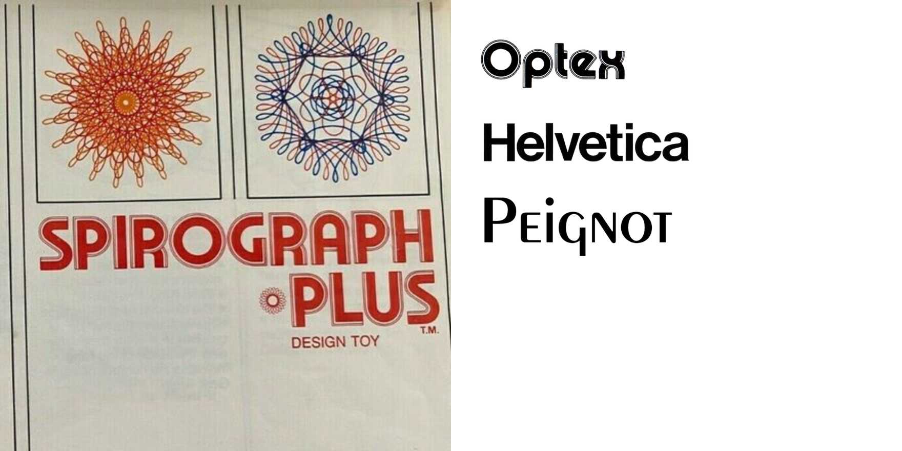 Kenner Spirograph Plus (1983) - Fonts In Use